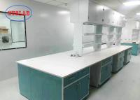 China Dark Green Lab Island Bench With White Ceramic Countertop In Research Institute for sale