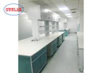 China Dark Green Lab Island Bench With White Ceramic Countertop In Research Institute for sale