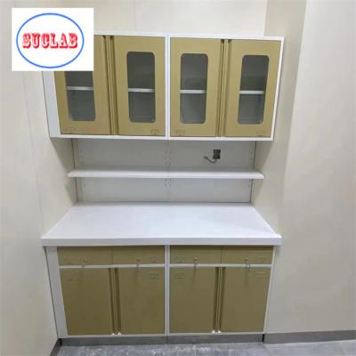 China Hospital Clinic Furniture Disposal Cupboard Manufacturers L 3000*W 600* H 850 To 900 Mm Stainless Steel for sale