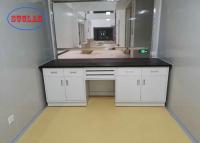 China Gray White Laboratory Casework With Black Phenolic Resin Countertop In College Lab for sale