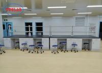 China Gray White Laboratory Casework With Black Phenolic Resin Countertop In College Lab for sale