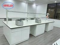 China White Phenolic Resin Worktop Laboratory Casework With Steel Frame Reagent Shelves for sale