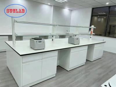 China White Phenolic Resin Worktop Laboratory Casework With Steel Frame Reagent Shelves for sale