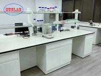 China White Phenolic Resin Worktop Laboratory Casework With Steel Frame Reagent Shelves for sale