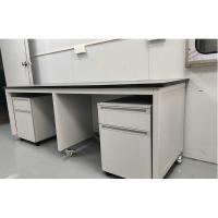 China Gray White Phenolic Resin Worktop Mobile Laboratory Table With Movable Storage Cabinet for sale