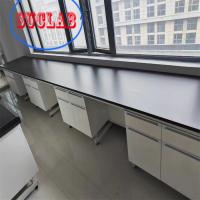 China Chemistry Lab Workbench Wood Lab Casework Manufacturers With Chemic Resistant C Frame Steel Frame Phenolic Resin Worktop for sale