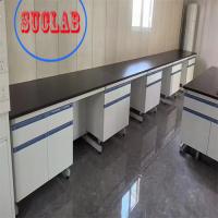 China Chemical Resistant  Chemistry Lab Workbench Wood Lab Casework With Multiple Cabinets for sale