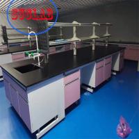 China Chemical Resistant  Chemistry Lab Workbench Wood Lab Casework With Multiple Cabinets for sale