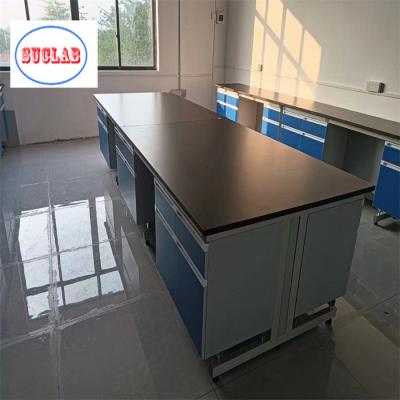 China Steel Wood Chemistry Lab Workbench Laboratory Furniture Malaysia DTC105 DEG Hinges Fire Resistant For Safety Operations for sale