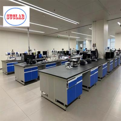 China Chemistry Lab Workbench Malaysia Fire Resistant Steel Laminate DTC105 DEG Hinges Phenolic Resin Top for sale