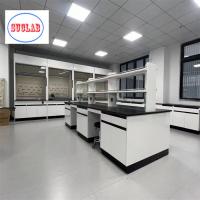 China Fire Resistant Chemistry Lab Workbench Steel Wood Laboratory Furniture Hinges Chemical Resistant Laminate Surface for sale
