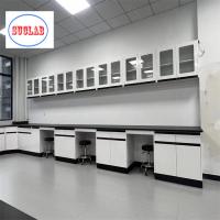 China Chemical Resistant  Chemistry Lab Workbench Steel Wood  Laboratory Bench DTC105 DEG Hinges Safety Level for sale