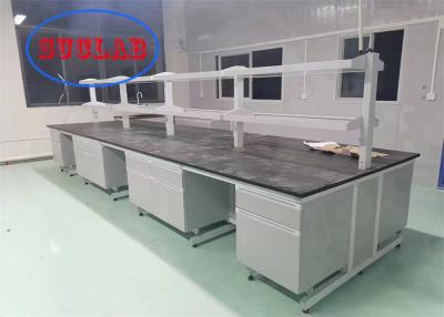 China Chemical Resistant  Chemistry Lab Workbench Laboratory Worktable Vietnam with Fire Resistant Frame and Multiple Cabinets for sale