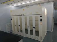 China Gray White Laboratory Walk In Fume Hood With Glass Doors For Ventilation Equipment for sale