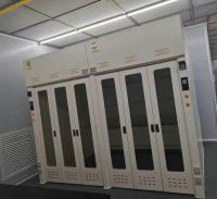 China Gray White Laboratory Walk In Fume Hood With Glass Doors For Ventilation Equipment for sale