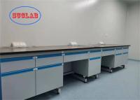 China Chemical Resistant Chemistry Lab Workbench Laboratory Work Benches With Multiple Cabinets for sale