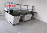 China Multiple Cabinet Steel Chemistry Lab Workbench Laboratory Workstation Price With Chemical Resistant Worktop for sale