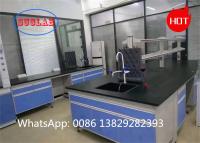 China Steel Wood  Chemistry Lab Workbench Laboratory Tables Manufacturers with DTC105 DEG Hinges and Phenolic Resin Worktop for sale