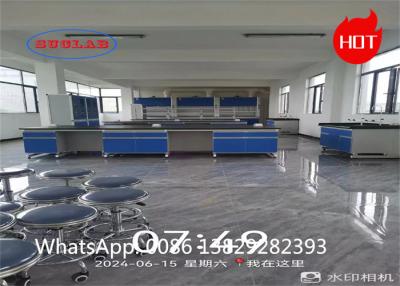 China Chemical Resistant Laminate Chemistry Lab Workbench Labortory Furnitures with Fireproof C Frame and Ample Storage for sale