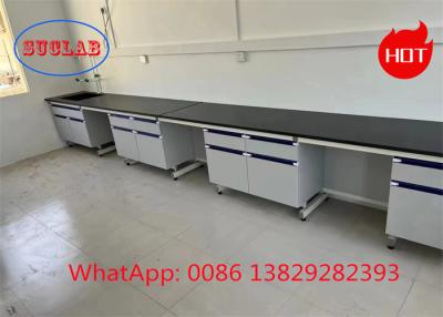 China Chemistry Lab Workbench Steel Wood Laboratory Work Benches with Phenolic Resin Worktops for sale