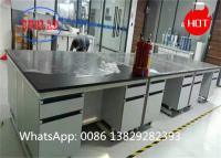 China Fire Resistant Chemistry Lab Work Benches And Cabinets and DTC105 DEG Hinges Chemical resistant Laminate Work for sale