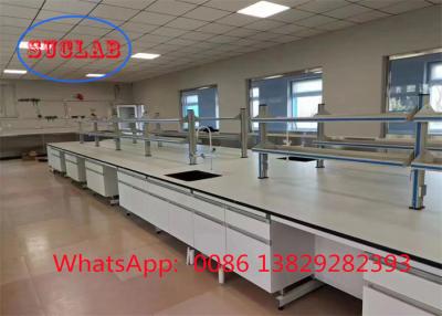 China Multiple Cabinet Chemistry Laboratory Workbenches with C Shaped Frame DTC105 Deg Hinges and Chemical Resistant Laminate for sale