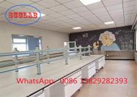 China Customs Blue Chemical Resistant Epoxy Resin Worktop Chemistry Laboratory Workbench  With Drawers for sale