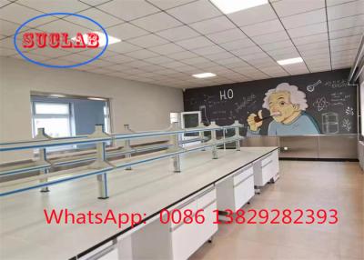 China Customs Blue Chemical Resistant Epoxy Resin Worktop Chemistry Laboratory Workbench  With Drawers for sale