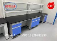 China Standard Size Steel Wood White Chemistry Lab Workbench Laboratory Worktables Manufacturers for sale