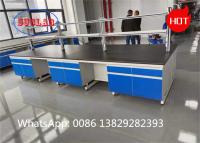 China Standard Size Steel Wood White Chemistry Lab Workbench Laboratory Worktables Manufacturers for sale