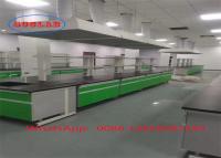 China Multiple Cabinets Safety Lab Work Benches with Shelf With DTC105 DEG Hinges And Epoxy Resin Or Phenolic Resin Worktop for sale