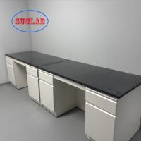 China Chemistry Lab Bench  Distributors 304 Stainless Steel Base Cabinet and Cold-rolled Steel Reagent Racks with Adjustable Glass Shelf for sale