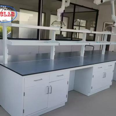 China Customized Science Lab Benches 2 Layers Reagent Shelf H / C Steel Frame for sale