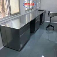 China 300kg Load Capacity Stainless Steel Laboratory Benches Factories Number of Cabinets As Drawing Durable and Workstations for sale