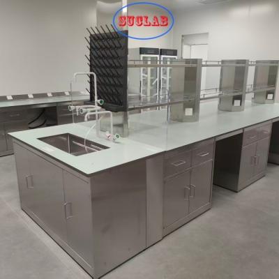 China Polished Stainless Steel Lab Worktable Featuring Number of Legs As Drawing Number of Shelves As Drawing Ideal for Laboratory for sale