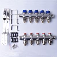 China 5 Way Underfloor Heating Manifold Stainless Steel Water Valve Manifold for sale