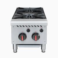 China 2 Burners LPG / Natural Gas Range Commercial 3/4 NPT Stainless Steel CE Certified for sale