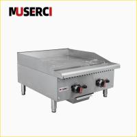 China Commercial Countertop Gas Griddle 19mm Thick Plate 2 Burners CE for sale