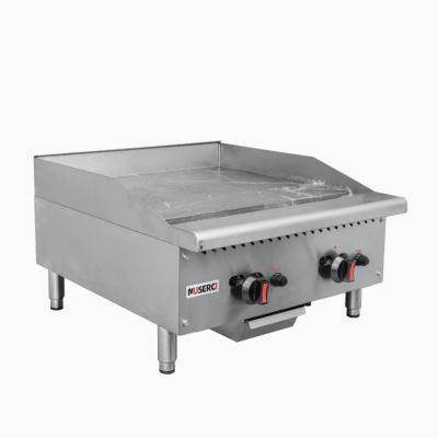 China Commercial Countertop Gas Griddle 19mm Thick Plate 2 Burners CE for sale