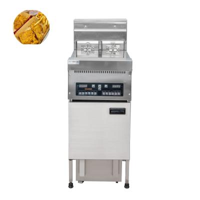 China Commercial Electric Deep Fryer Dual Tank 28L Built In Oil Filter Device With CE for sale