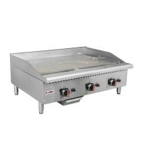 China Commercial Kitchen Gas Griddle Thick Plate 3 Burners 28.1kW Flameout Protection CE for sale