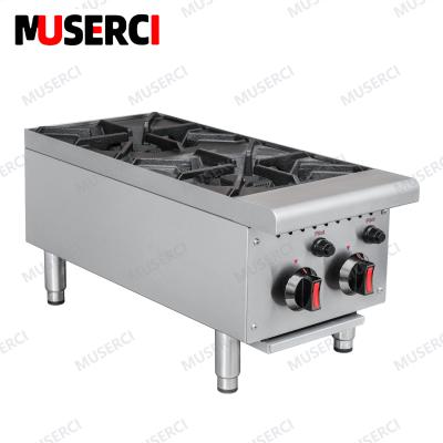 China (HP12-MF) 2 Burners LPG / Natural Gas Range Commercial 3/4 NPT Stainless Steel CE Certified for sale