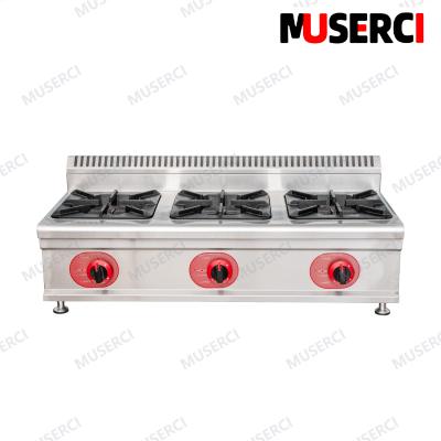 China (GB-3T) Manual Ignition Countertop Gas Range 3 Burner For Resaturant Cooking CE for sale