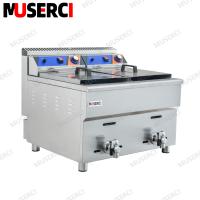 China (GF-182) Countertop Gas Fryer 14kW/H Twin Tank For Fried Chicken French Fries CE for sale