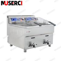 China (GF-182) Countertop Gas Fryer 14kW/H Twin Tank For Fried Chicken French Fries CE for sale