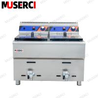 China (GF-182) Countertop Gas Fryer 14kW/H Twin Tank For Fried Chicken French Fries CE for sale