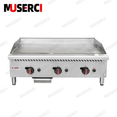 China (GG36-MF) Commercial Kitchen Gas Griddle Thick Plate 3 Burners 28.1kW Flameout Protection CE for sale