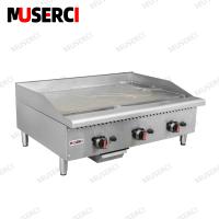 China (GG36-MF) Commercial Kitchen Gas Griddle Thick Plate 3 Burners 28.1kW Flameout Protection CE for sale