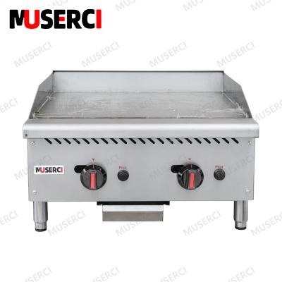 China (GG-24MF) Commercial Countertop Gas Griddle 19mm Thick Plate 2 Burners CE for sale