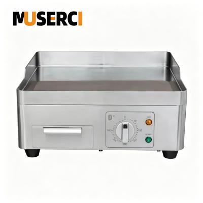 China EG360 Commercial Countertop Electric Griddle 2000W 220‑240V 10mm Thick Plate Non‑magnetic 201 Stainless Steel Manual Control Griddle CE Certified For Snack Restaurant for sale